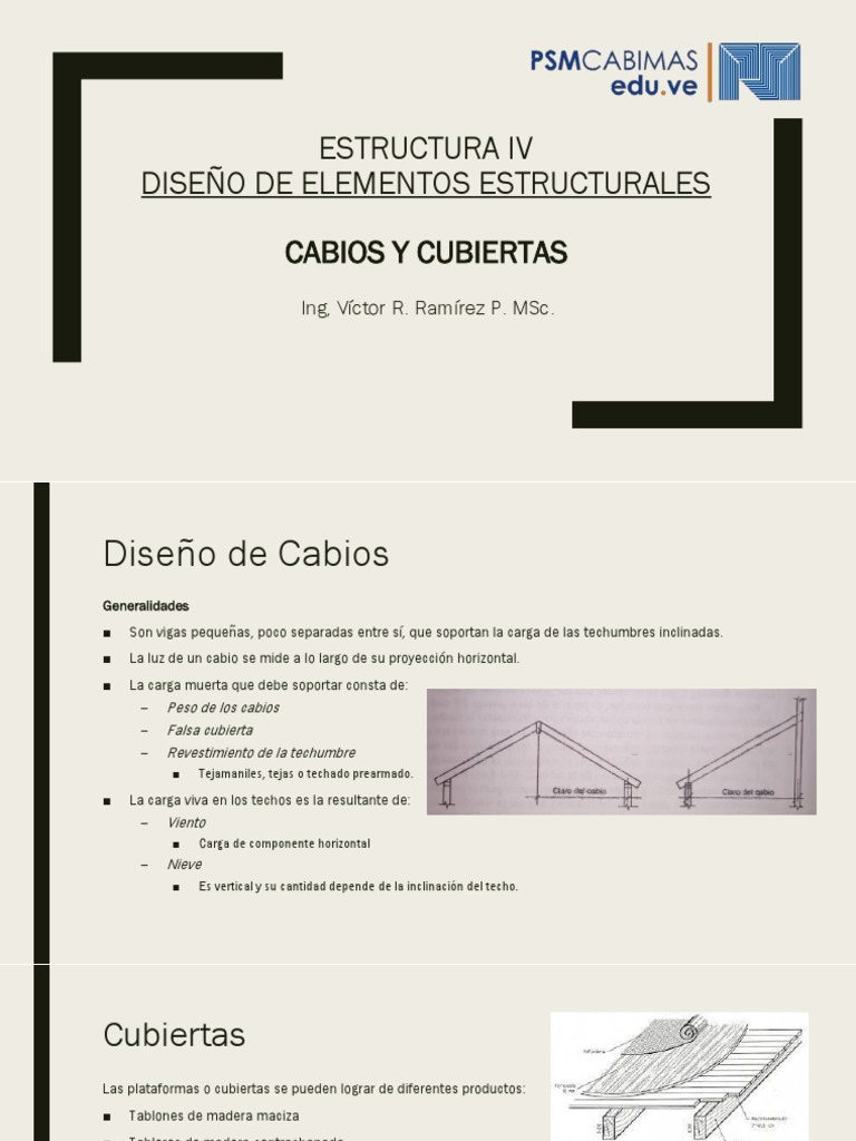 Estructura IV - UNIDAD II CABIOS Y CUBIERTAS | PDF | Hogar, jardinería ...