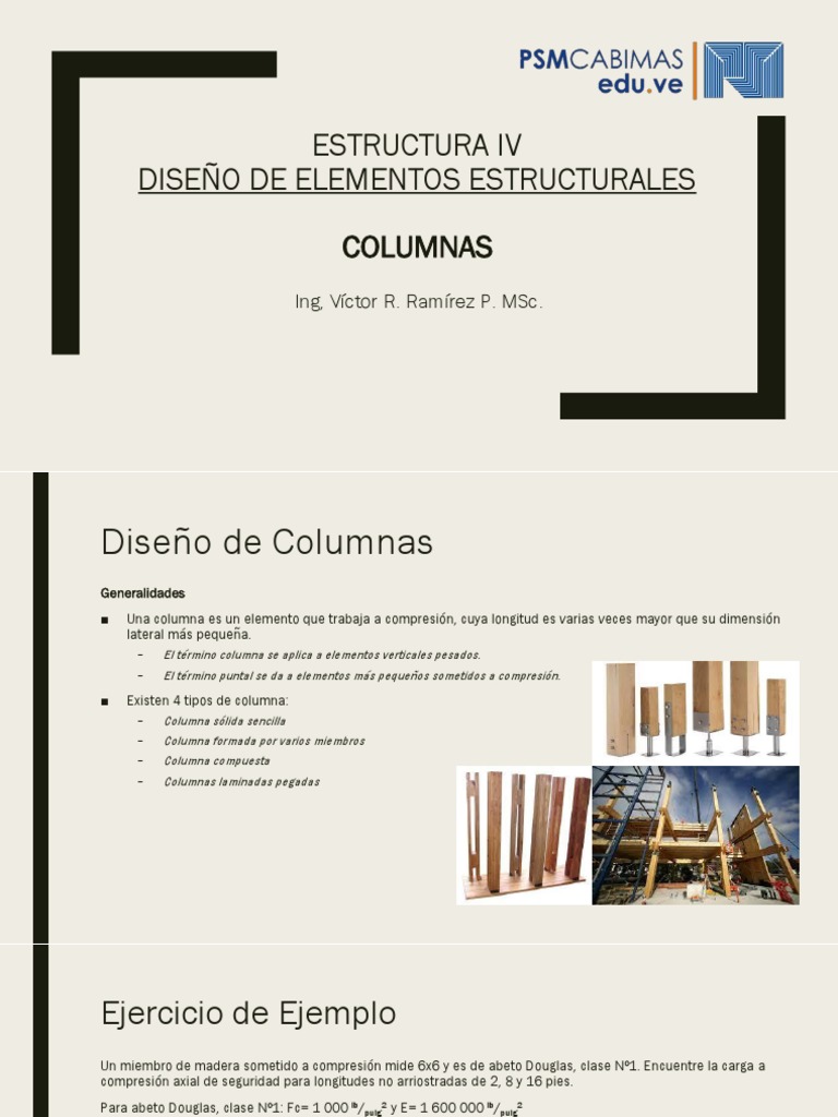 Diseño de Columnas de Madera | PDF