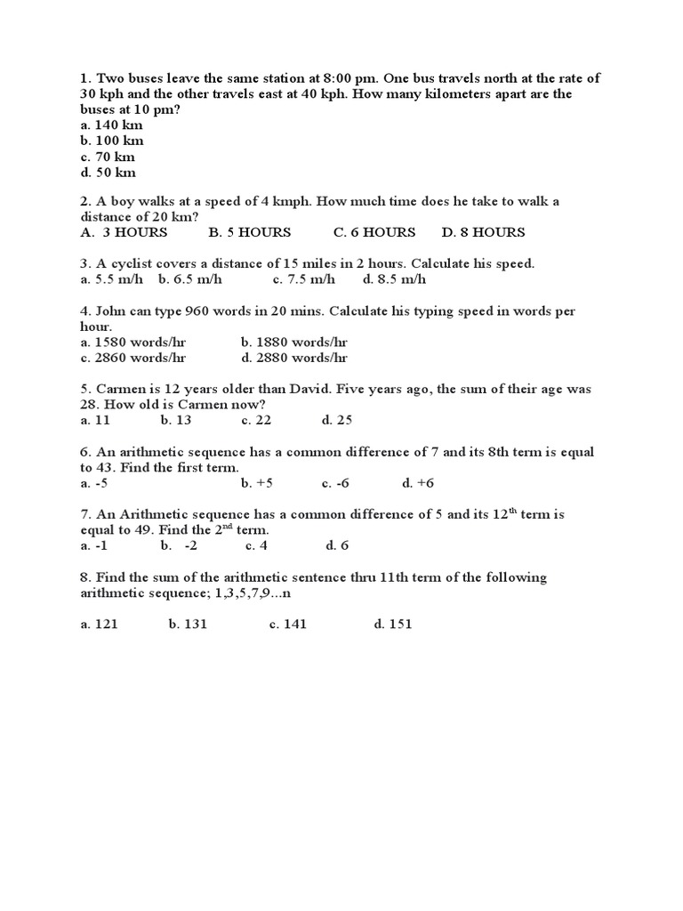 LET REVIEW Math Mitch | PDF | Mathematics | Elementary Mathematics