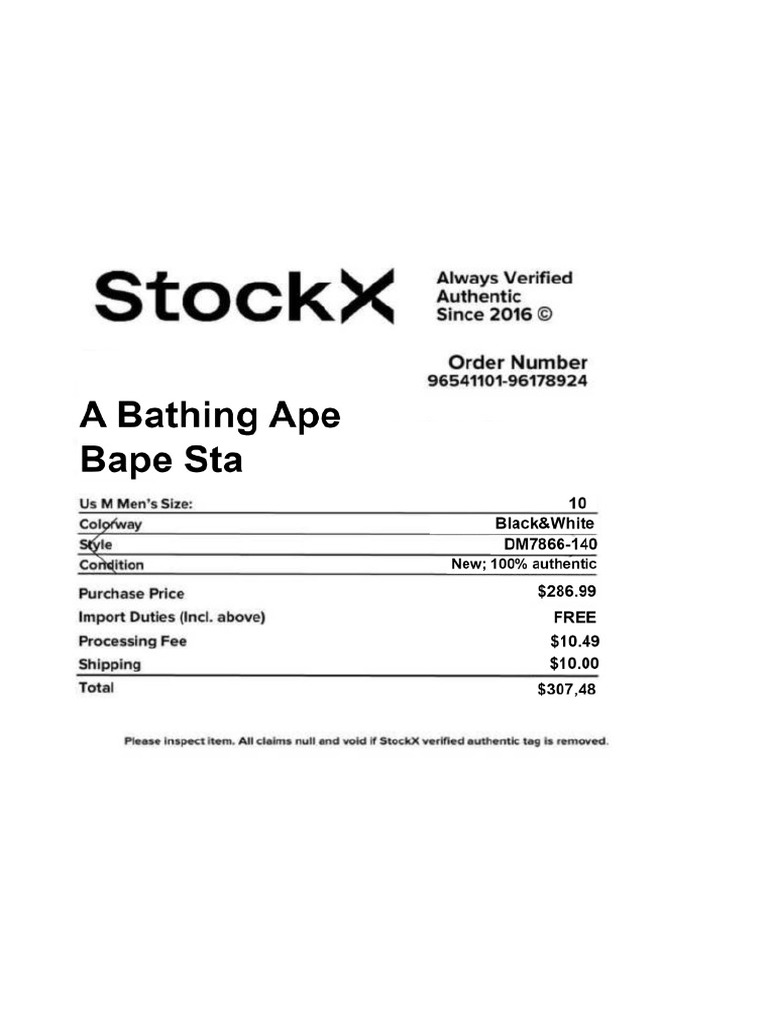 Vrai Facture Bapesta | PDF