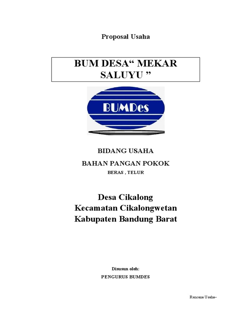 PROPOSAL PENYERTAAN MODAL BUMDesa Okey | PDF