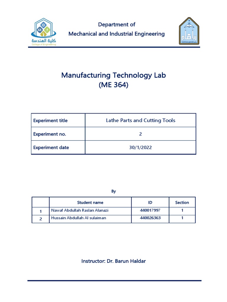 Lab 2 Lathe Pdf Machines Machining