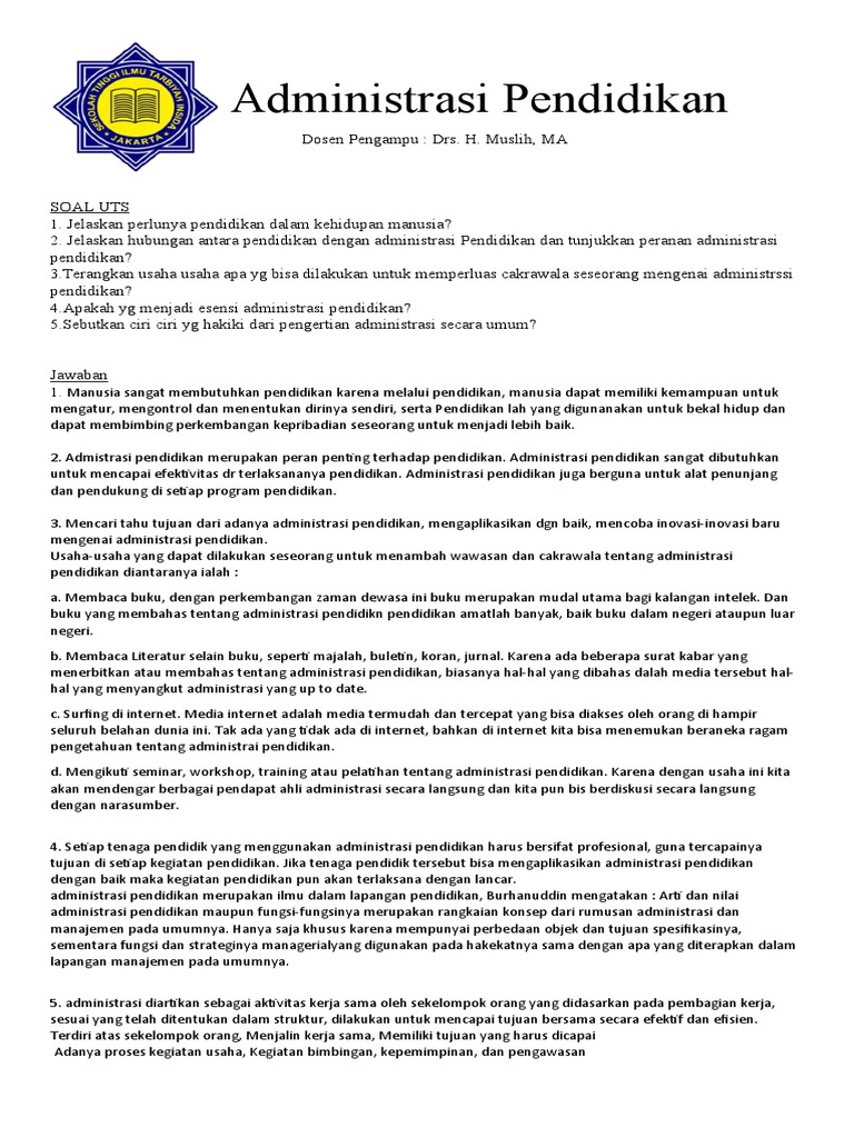 Administrasi Pendidikan | PDF