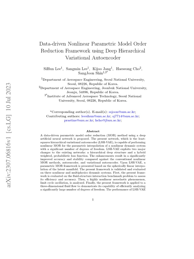 Data-Driven Nonlinear Parametric Model Order Reduction Framework Using Deep Hierarchical ...
