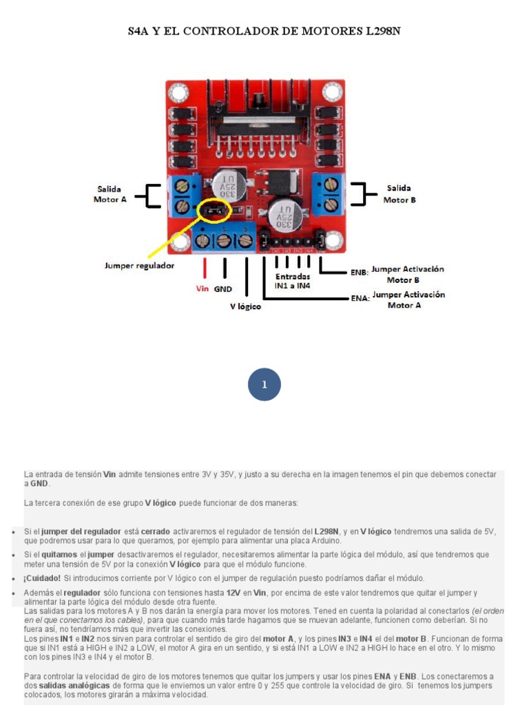 S4a y El Controlador de Motores L298N | PDF | Velocidad | Ingeniería ...