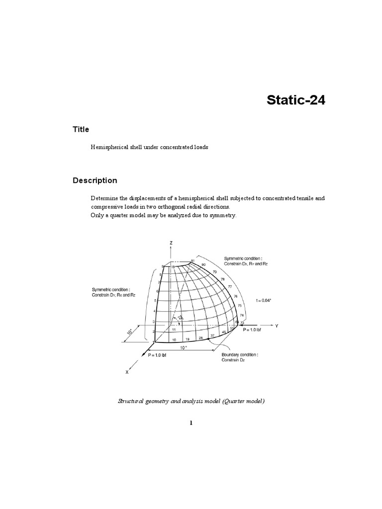 Hemispherical Shell Load Analysis | PDF | Stress (Mechanics) | Physics