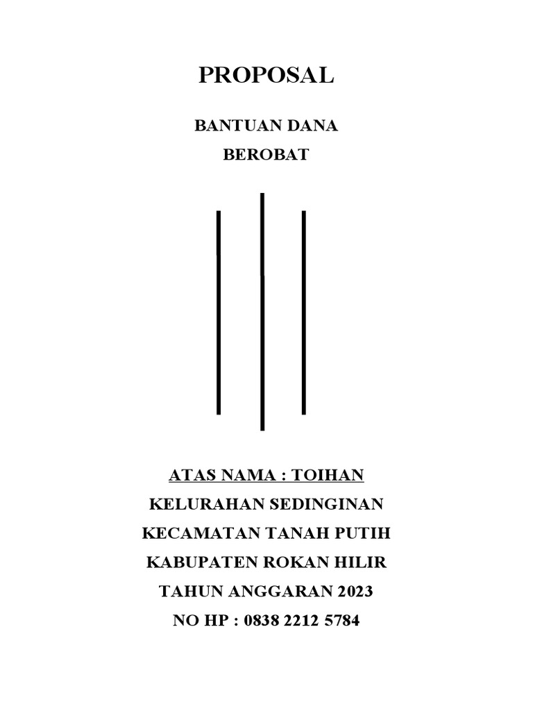 Proposal Bantuan Berobat Toihan | PDF