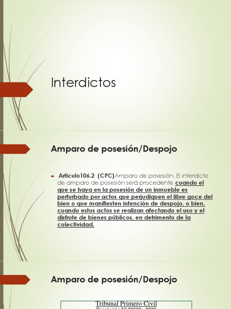 Interdictos Costa Rica | PDF | Sentencia (ley) | Demanda judicial