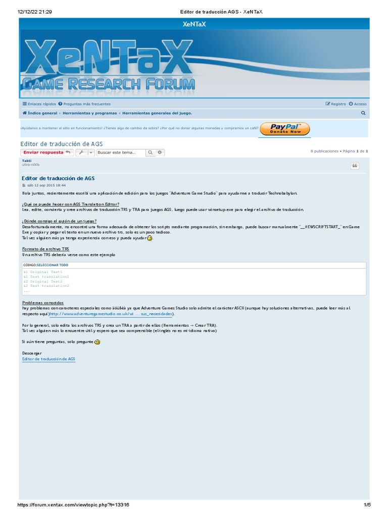 Editor de Traducción AGS - XeNTaX | PDF | .NET Framework | Microsoft Windows