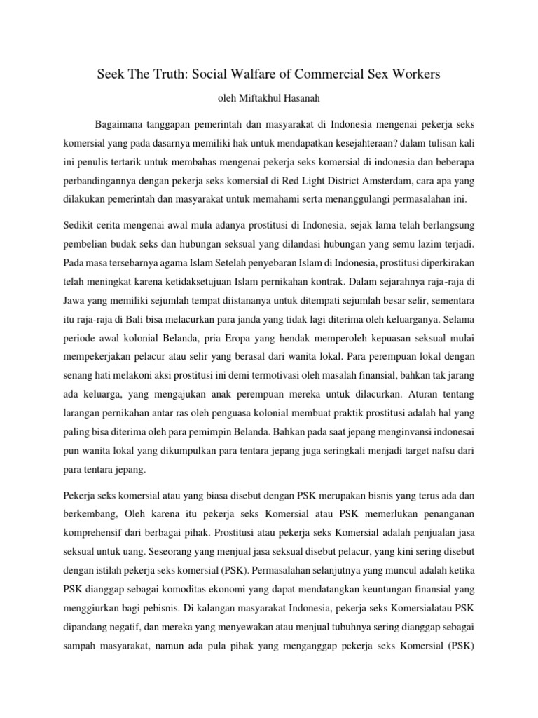 Social Welfare Of Commercial Sex Workers Pdf