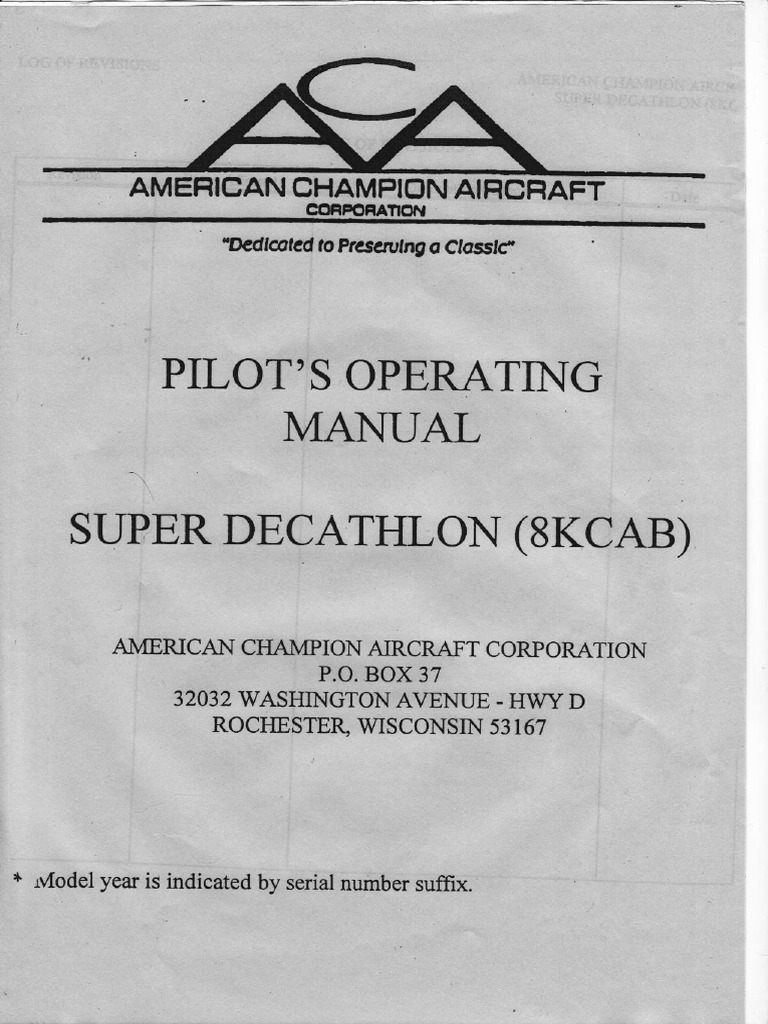 Pilots Operating Manual 8KCAB | PDF | Aviation | Aerospace