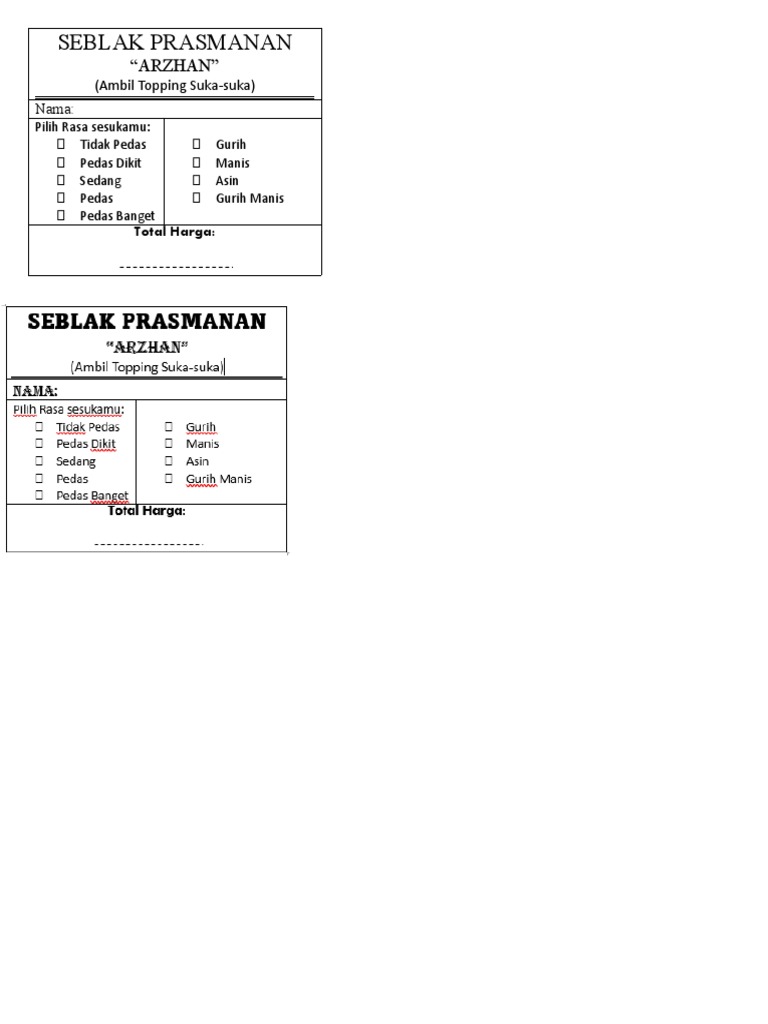 Seblak Prasmanan | PDF