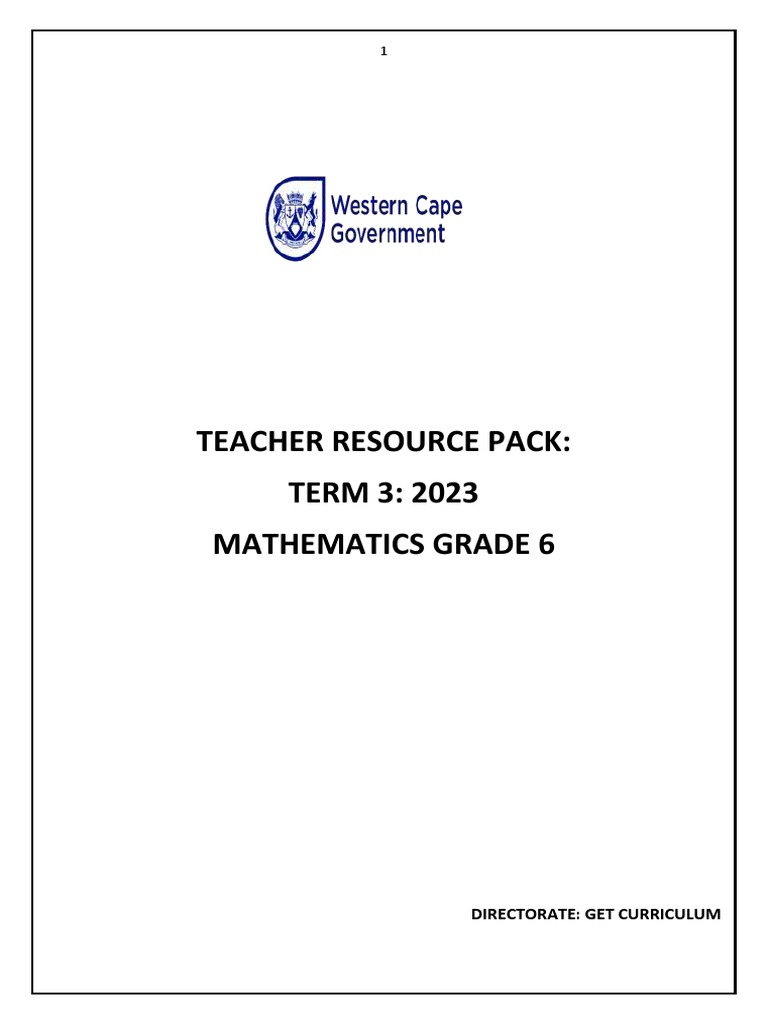 Grade 6 Term 3 Math Resource Pack | PDF | Area | Shape