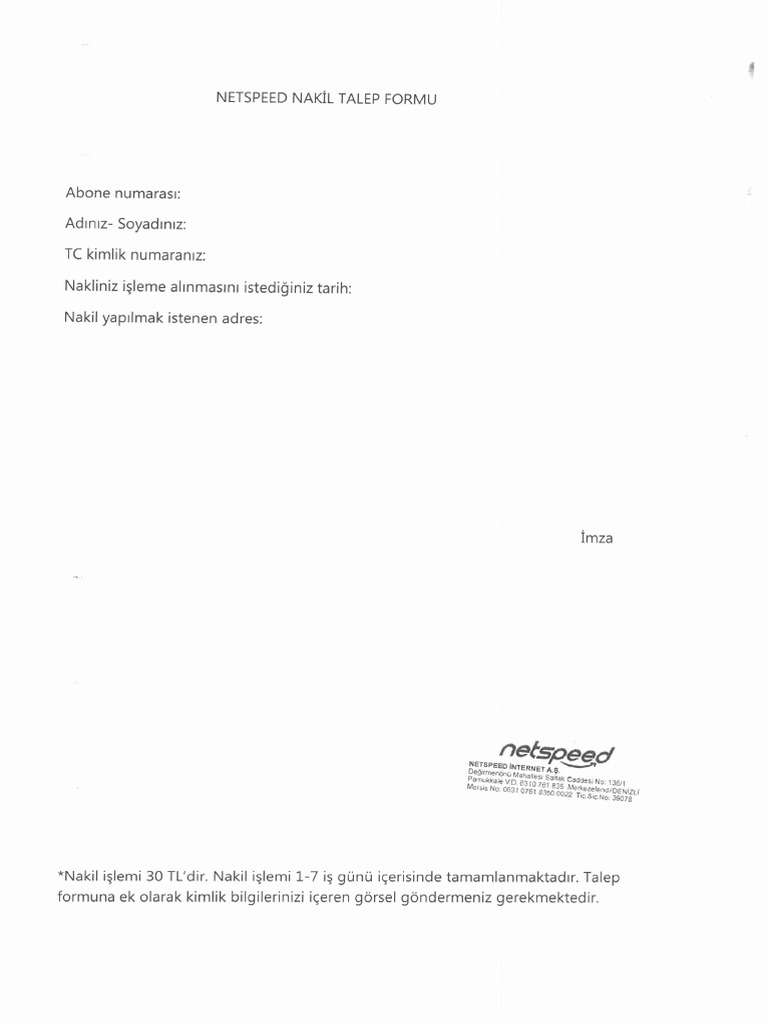 NAKİL TALEP FORMU | PDF