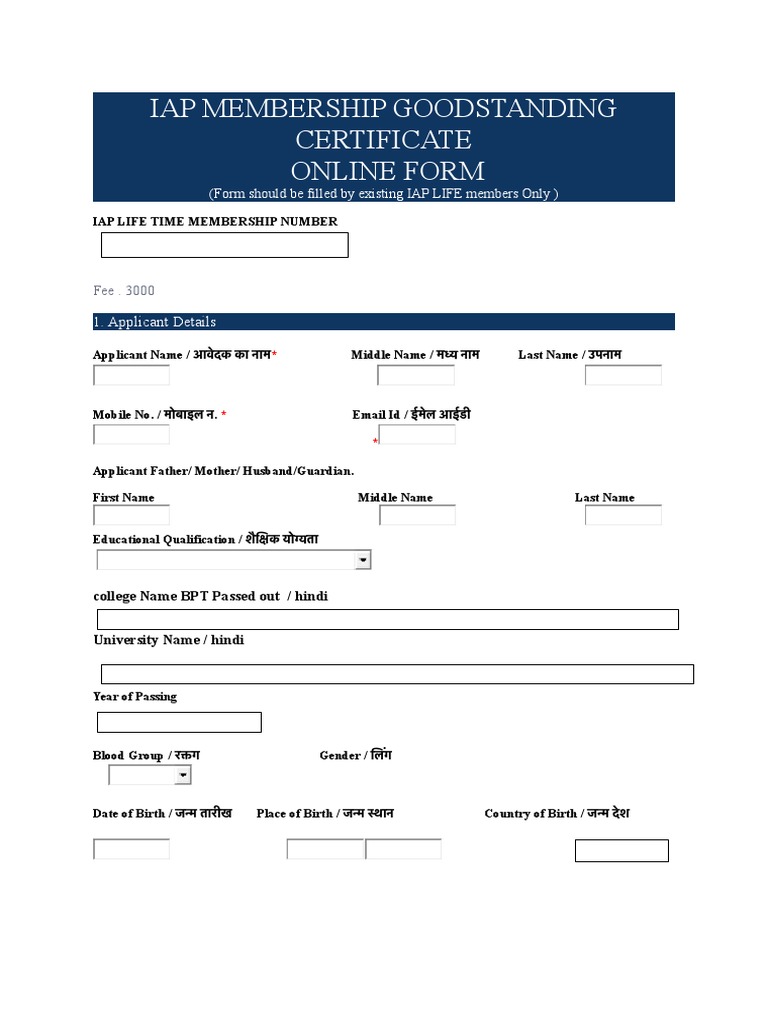 4 - IAP Good Standing Certificate Form | PDF