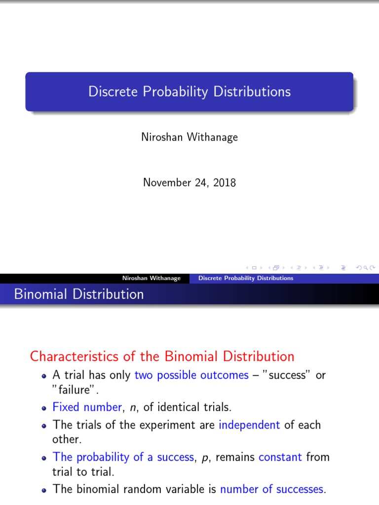 Discrete Probability Distributions | PDF | Probability Distribution ...