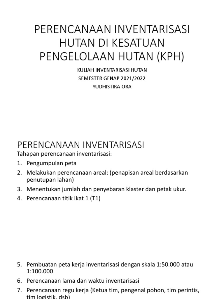 Perencanaan Invent Di KPH | PDF