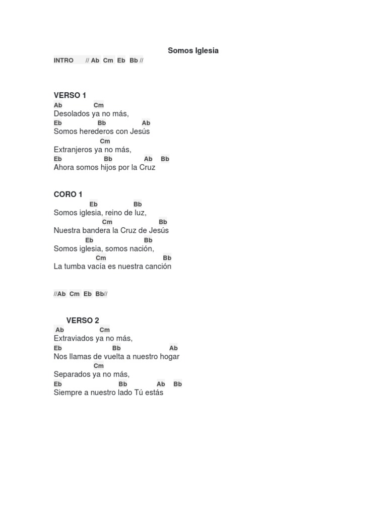 Somos Iglesia Acordes y Letra 230520 100832 | PDF