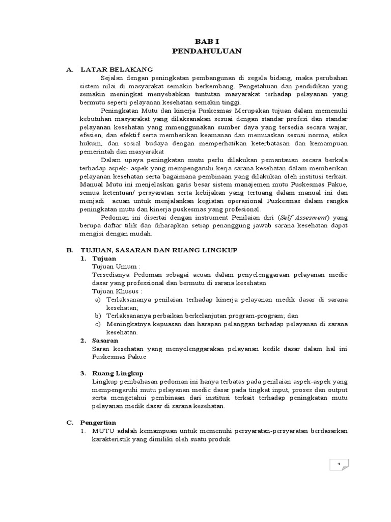 E.P.3.1.1.3 Pedoman Mutu (PKM Pakue) PERBAIKAN | PDF