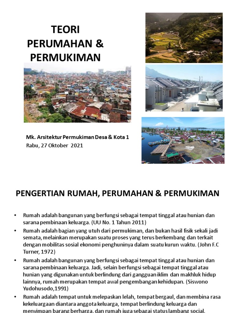 Teori Perumahan Permukiman | PDF