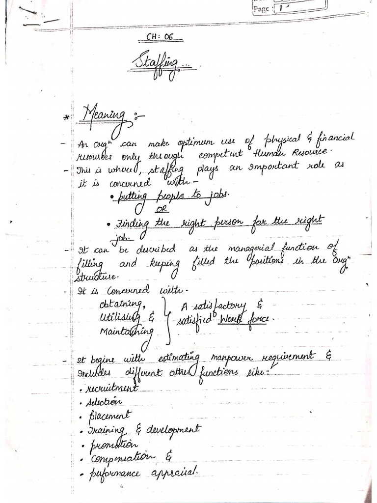 Chapter 6 Staffing Notes-1 | PDF