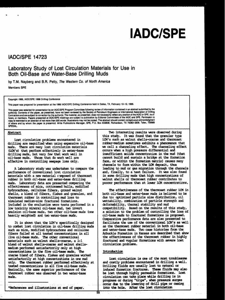 SPE Paper 14723 - Lost Circ | PDF | Materials | Materials Science