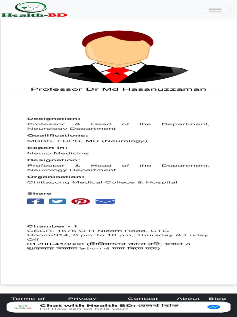 Professor DR MD Hasanuzzaman Health BD | PDF