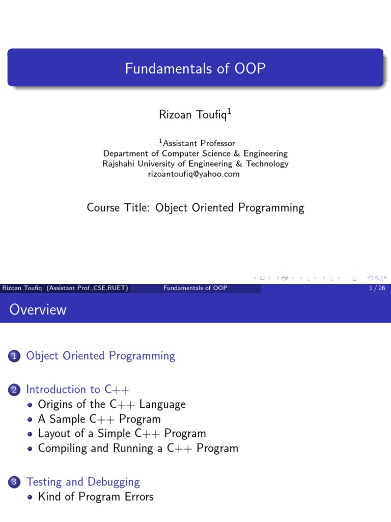 Lecture 01 Pdf C Object Computer Science 5865