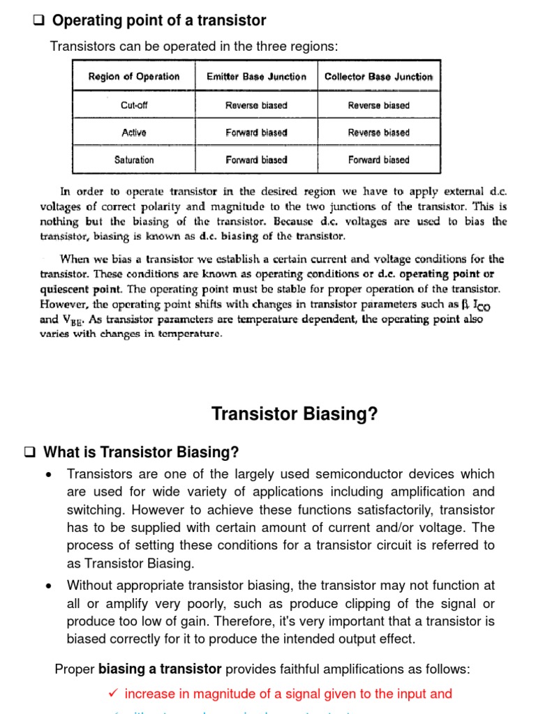 Ch.5 Transistor Biasing | PDF | Amplifier | Transistor