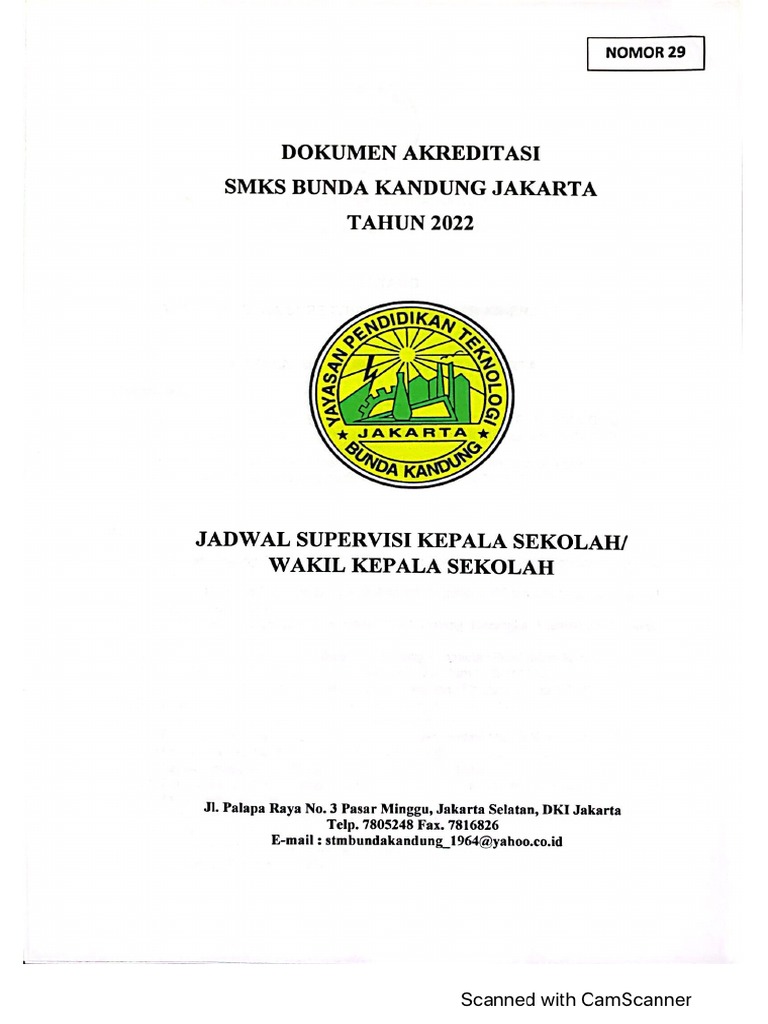 Jadwal Supervisi Kepala Sekolah | PDF