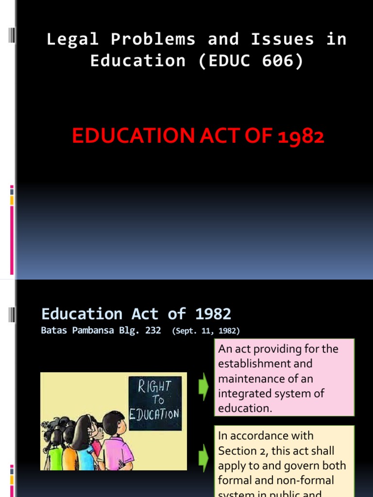 Education Act of 1982 | PDF | Schools | Teachers