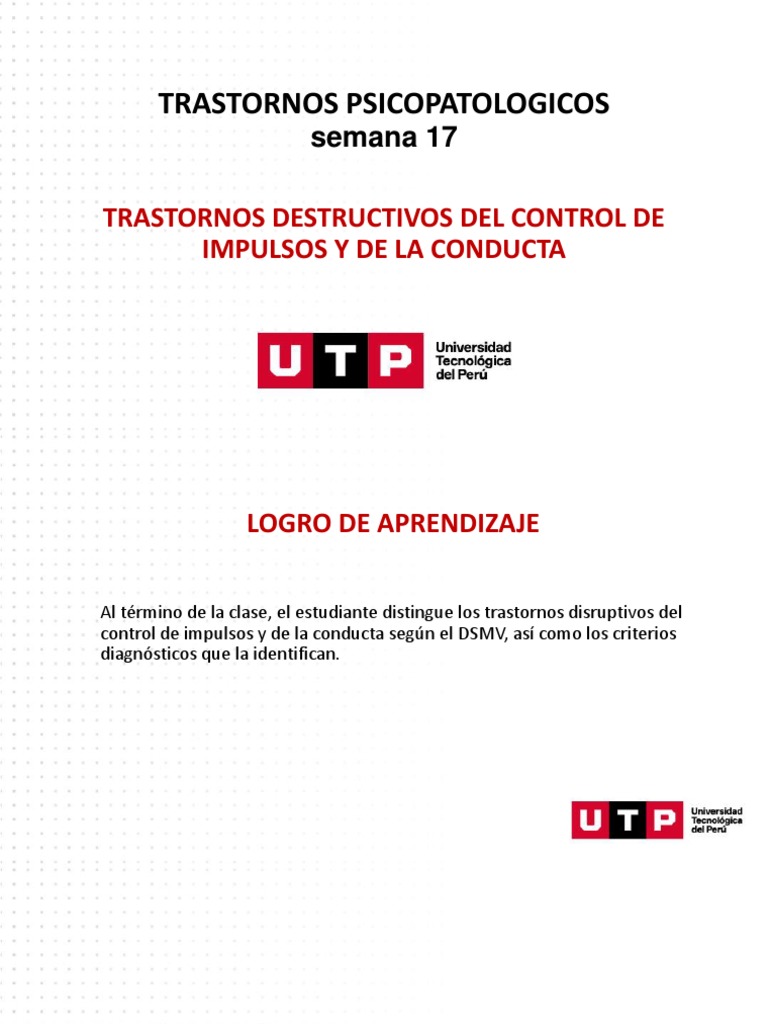 Trastornos Destructivos Del Control De Impulsos Y De La Conducta