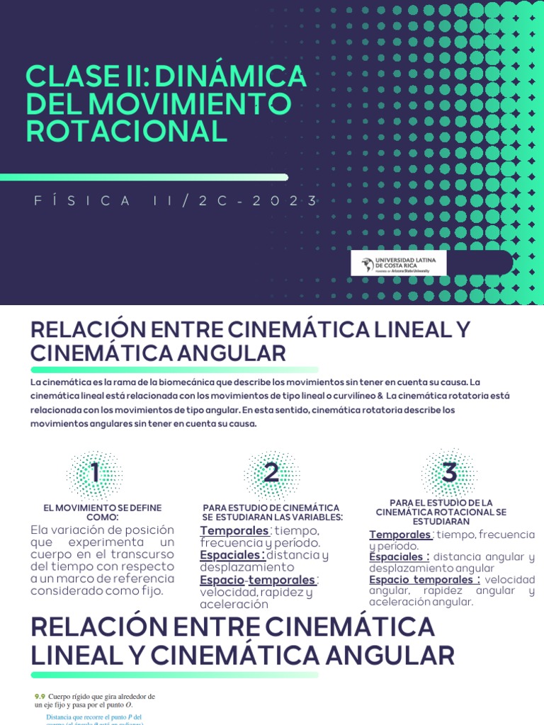 Clase II - Física II - Ulatina | PDF | Cinemática | Rotación