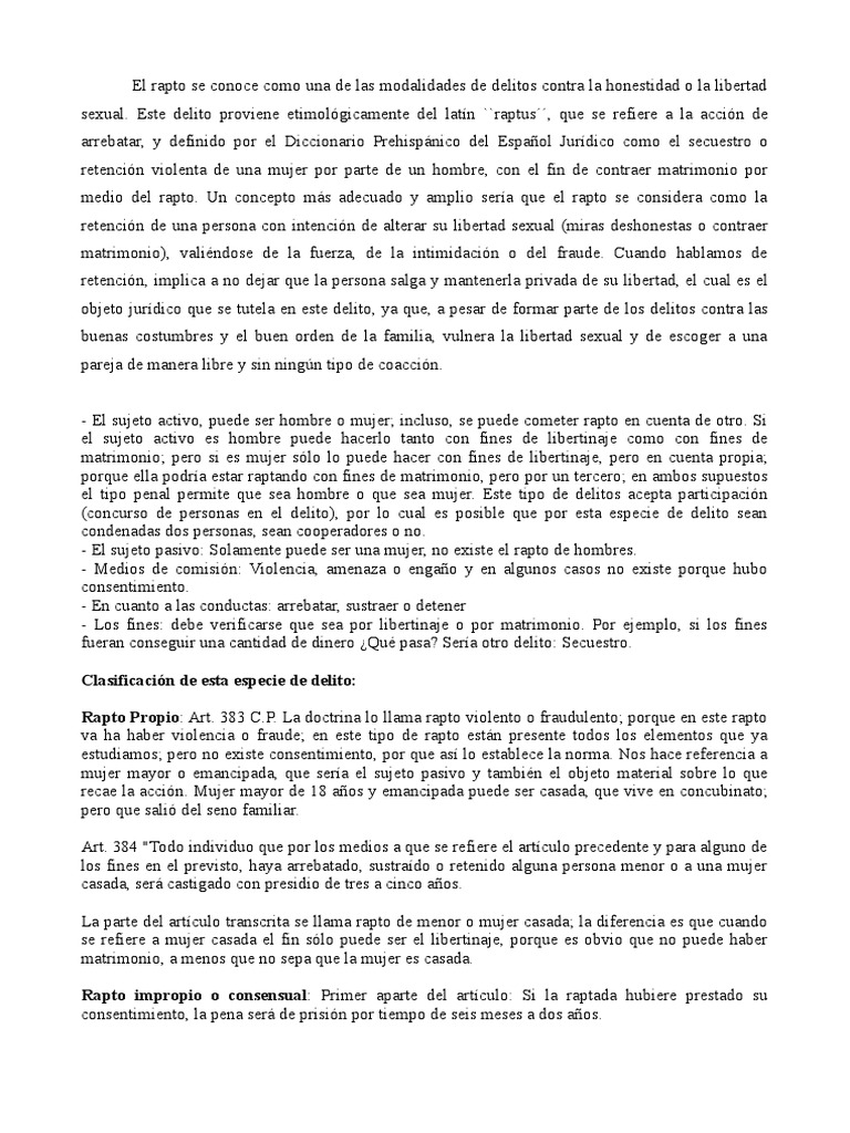 El Rapto | PDF | Secuestro | Instituciones sociales