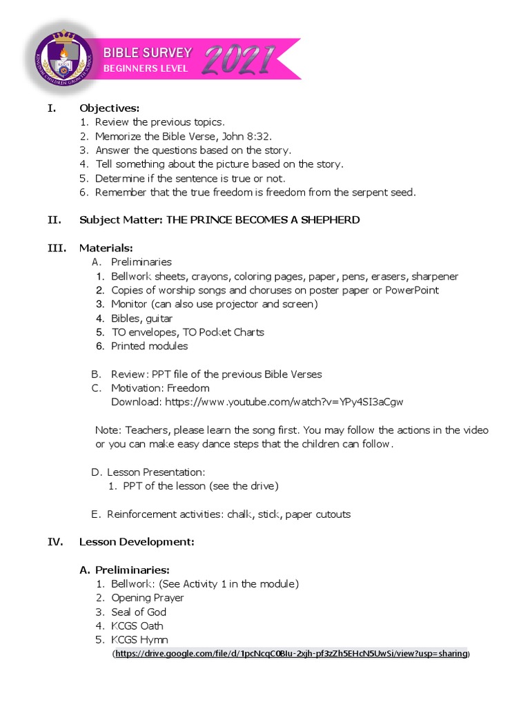 Prodigal Son Lesson Plan Overview | PDF | Moses | Aaron