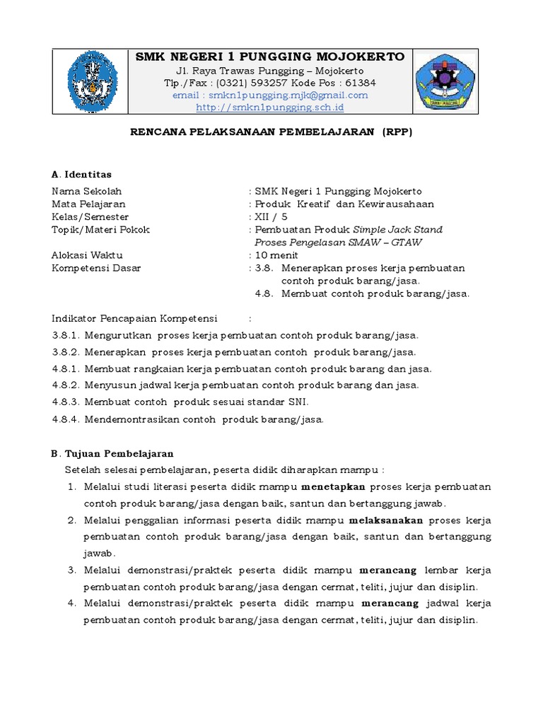 RPP Produk Kreatif XII SMK | PDF | Komputer
