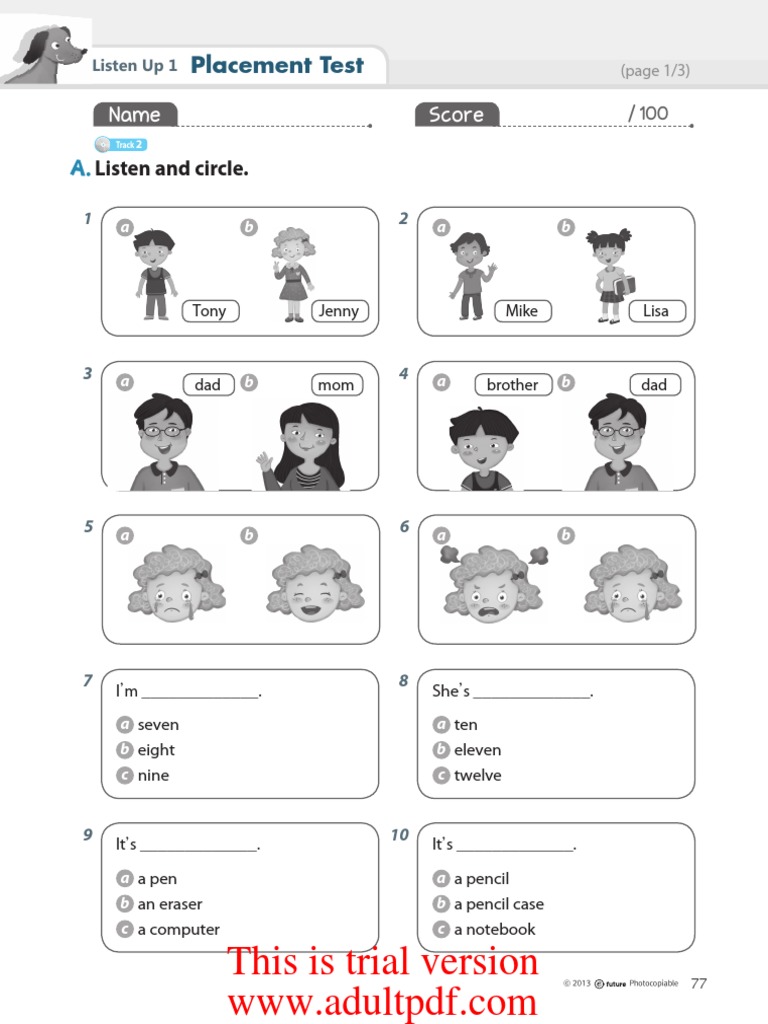 Listen Up 1 Test | PDF