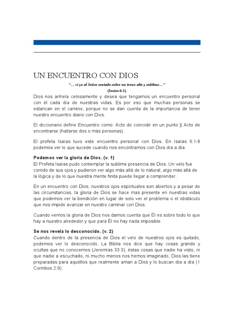 Un Encuentro Con Dios | PDF | Pecado | Dios