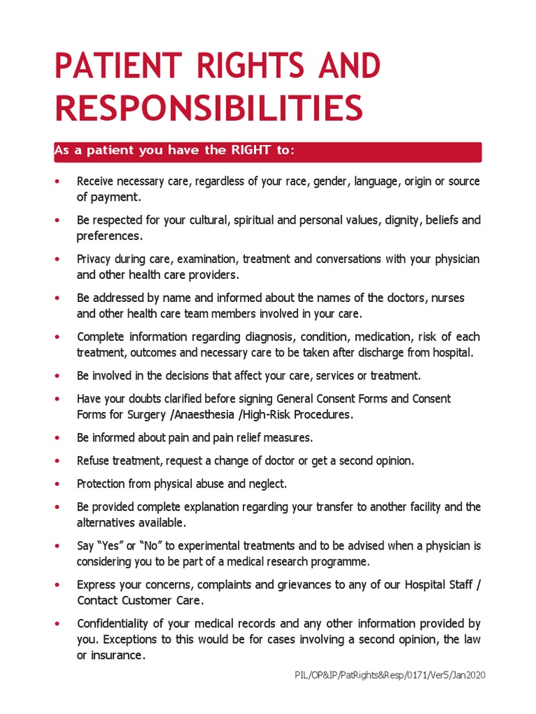Patient Rights and Responsibilities Guide | PDF | Patient | Informed ...