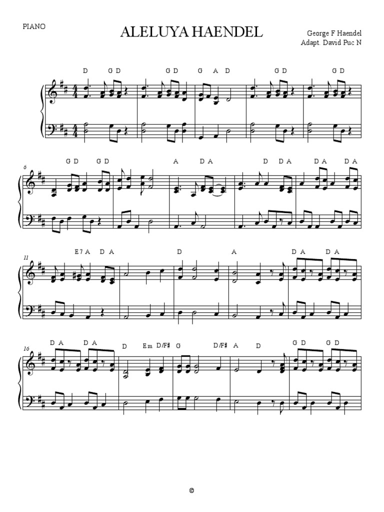 Aleluya Haendel 005 Piano Facil | PDF