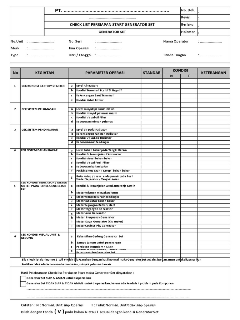 4 Check List & Log Book | PDF