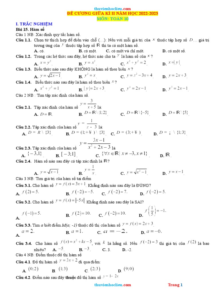 thuvienhoclieu.com-De-cuong-on-tap-Toan-10-giua-HK2-KNTT-nam-22-23 | PDF