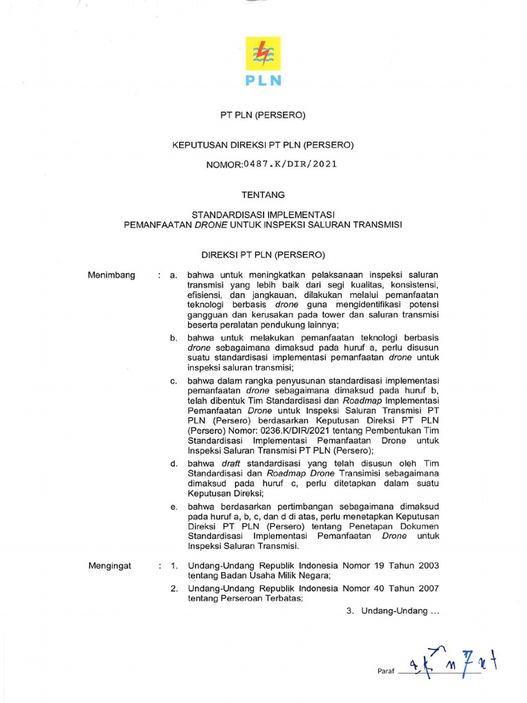KEPDIR No 0487.K.DIR.2021 - 0001 | PDF