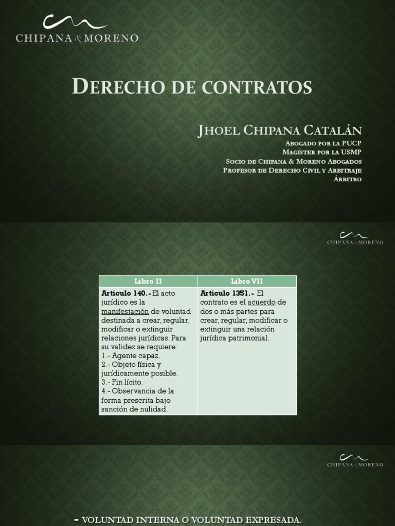 Contratos Parte General - Jhoel Chipana Catalán | PDF | Daños y ...