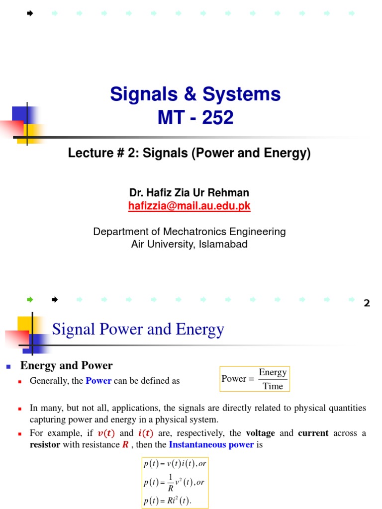Energy vs Power Signals Explained | PDF | Discrete Time And Continuous ...