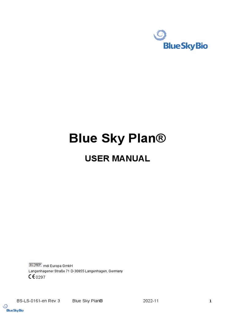BS-LS-0161-En - Blue Sky Bio Plan User Manual - Attachment Rev 3 | PDF ...