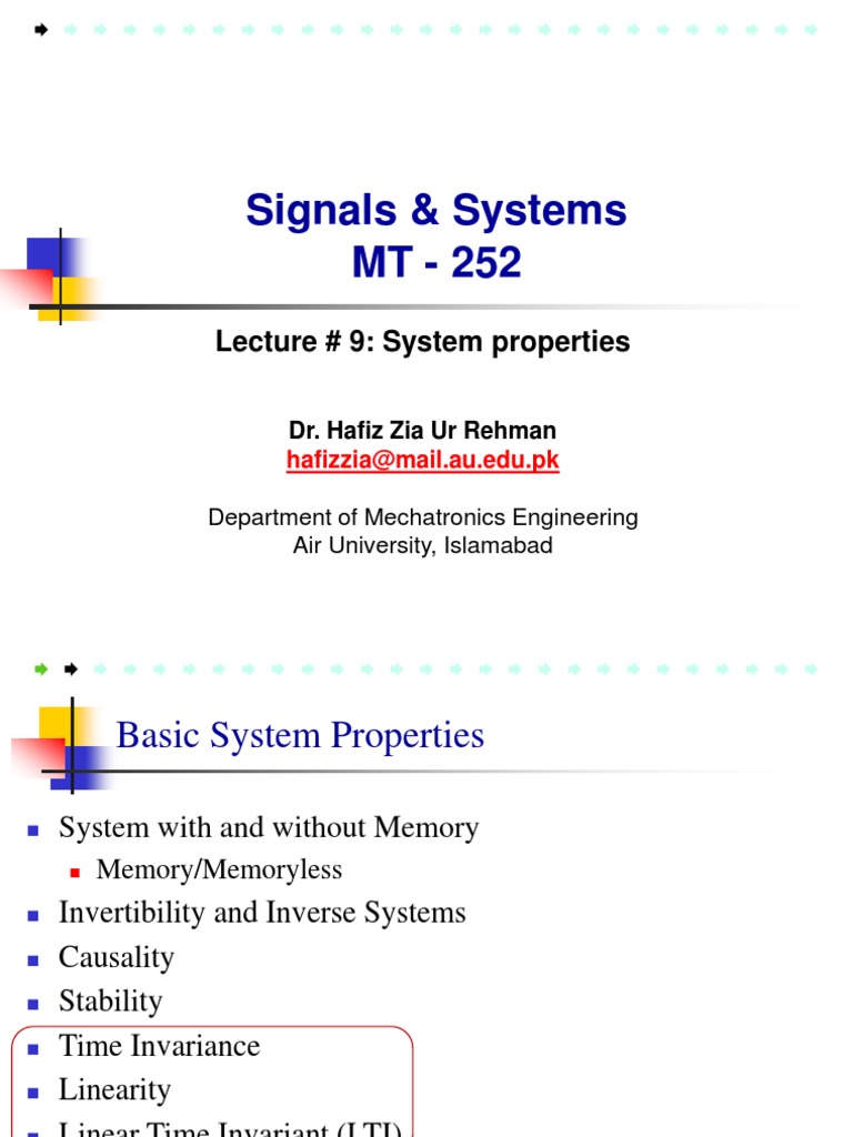 LTI System Properties Overview | PDF | Applied Mathematics | Computer Engineering