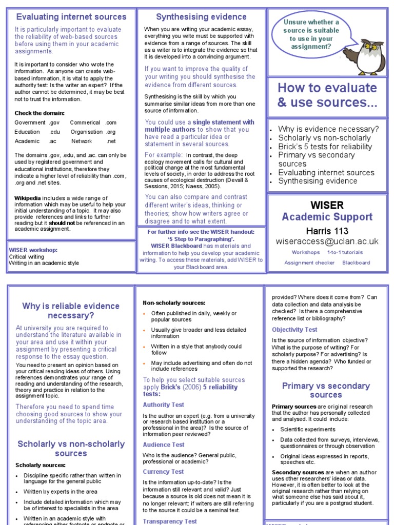 How To Evaluate Use Sources | PDF | Methodology | Cognitive Science