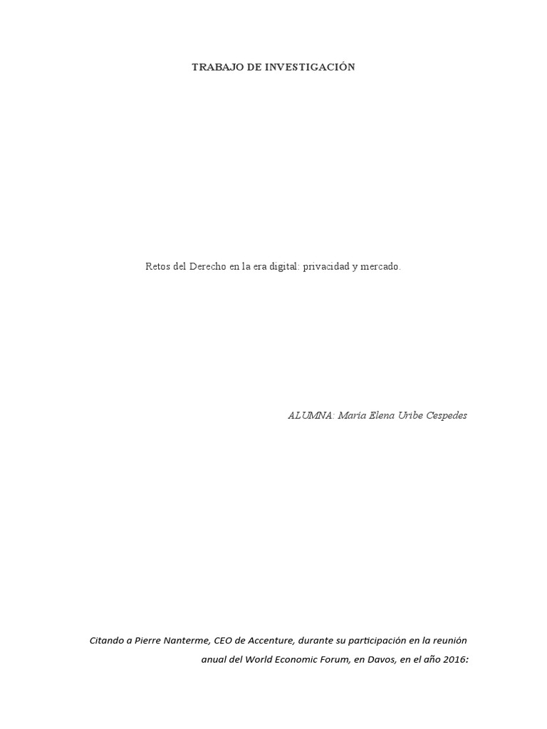 Trabajo de Investigación - Segunda Entrega - Maria Elena Uribe Cespedes ...