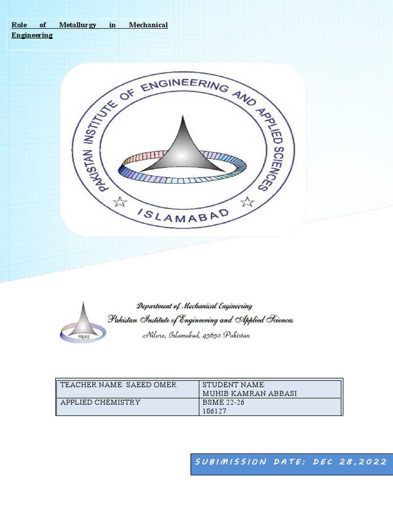 Role of Metallurgy in Mechanical Engineering | PDF | Metallurgy | Metals
